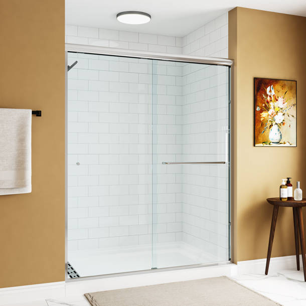 DreamLine Infinity-Z 44-48" W x 72" H Single Sliding Semi-Frameless Shower Door & Reviews | Wayfair